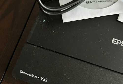 Сканер Epson v33, блок питания, usb кабель, диски
