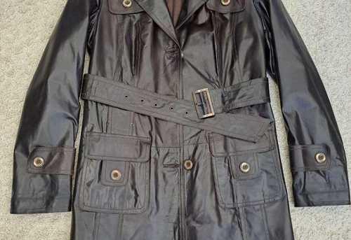 Кожаное женское пальто 46 48 размер