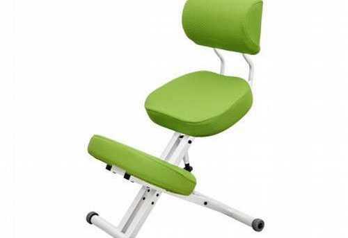 Смартстул, коленный стул со спинкой, зеленый чехол