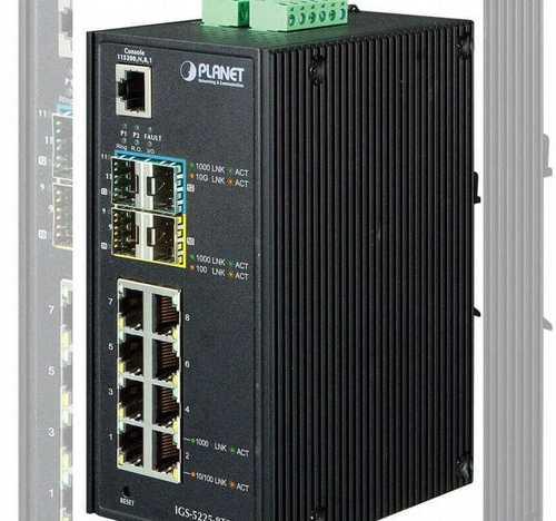 Коммутатор planet IP30 Industrial L2 /L4 8-Port 1000T 802.3AT PoE  4-port 100/1000X SFP Full Managed