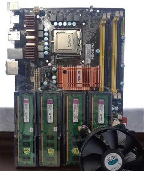 Материнская плата 775+Q9400+DDR2-8Gb+Кулер