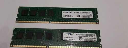Оперативная память ddr3 8gb 1600 Crucial (2x4gb)