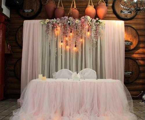 Декор для свадьбы в розовом (пудровом) цвете