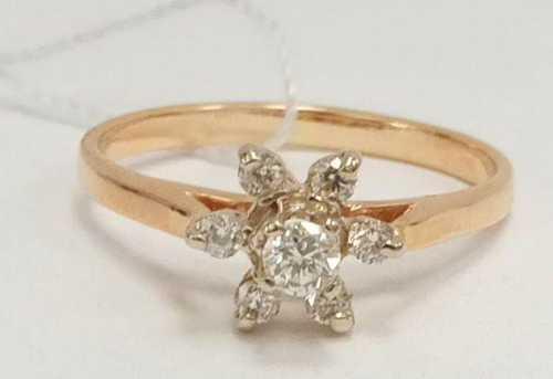 Золотое кольцо 16.5р бриллиант (18950)