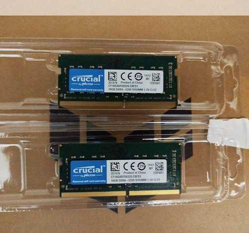 Crucial, 16Gb x 2 (32Gb) /DDR4-16Gb/3200, sodimm