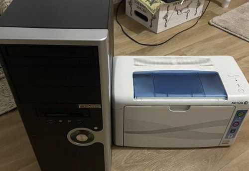 Системный блок и лазерный принтер