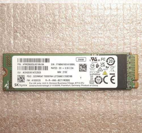 SSD Hynix 256gb m.2 2280 PCI-E 3.0 x4 NVMe