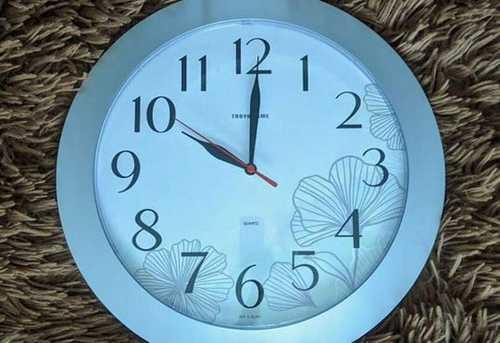 Часы настенные troykatime серебро круглые