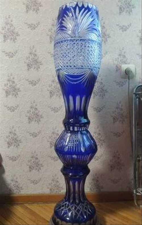 Напольная ваза цветной немецкий хрусталь