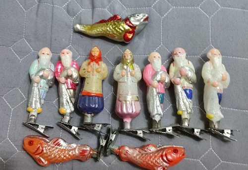 Елочные игрушки СССР сказка о рыбаке и рыбке