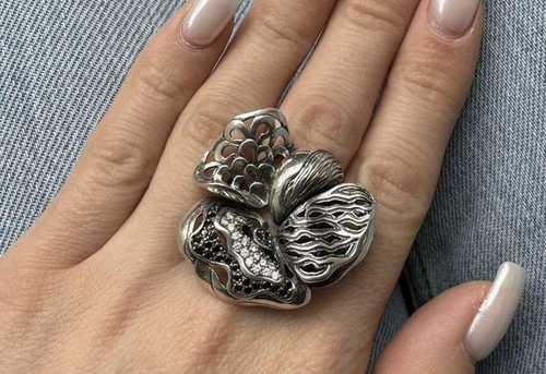 Перстень/кольцо серебро 925 крупный необычный