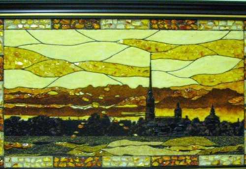 Картина из янтарной мозаики - Набережная Санкт-Пет