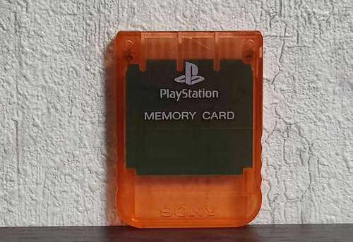 Memory card PS1 / Crystal Orange