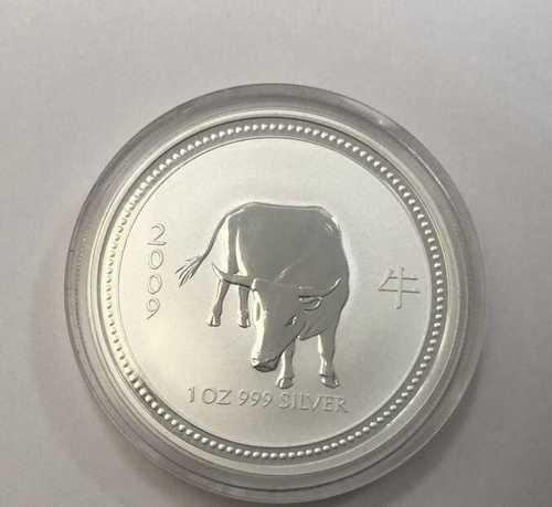 Австралия 1 доллар 2007 год быка серебро