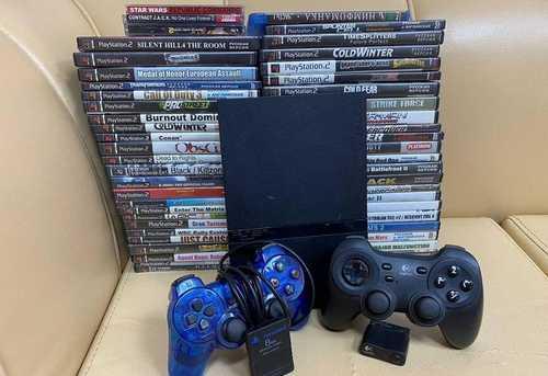 Sony PS2 Slim + игры