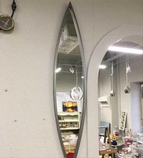 Настенное зеркало серебро 122х25см
