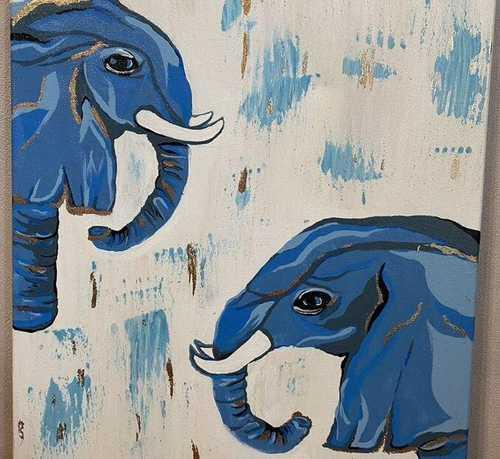 Интерьерная картина слоны