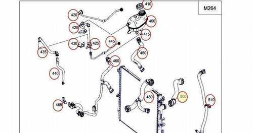 Патрубок радиатора Mercedes W213 M264