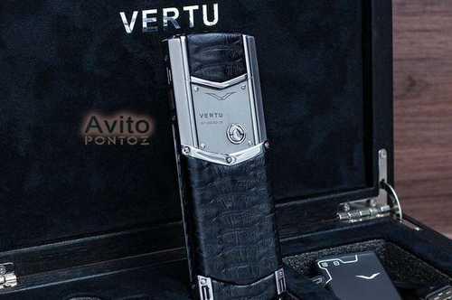 Vertu черная кожа питона