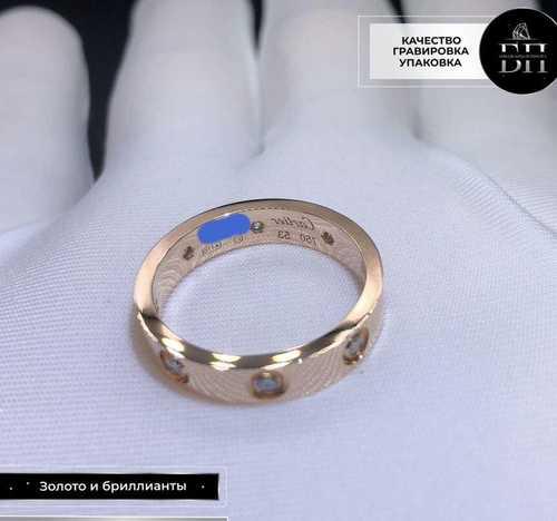 Обручальное кольцо Cartier Love маленькая модель розовое золото 585 проба 8 шт. бриллиант 0.1984 кар