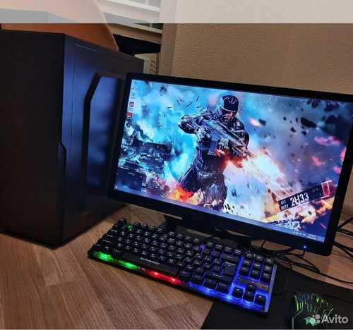 Мощный A6 4 Ггц,8 гб DDR3,R5,500 гб+21"+клав+мышь