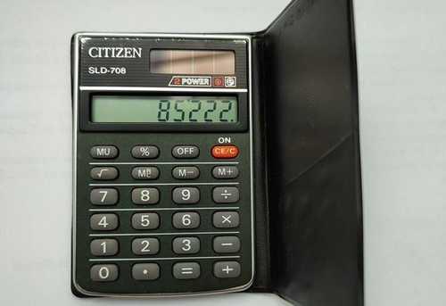 Карманный калькулятор Citizen SLD-708 (солнечн.б.)