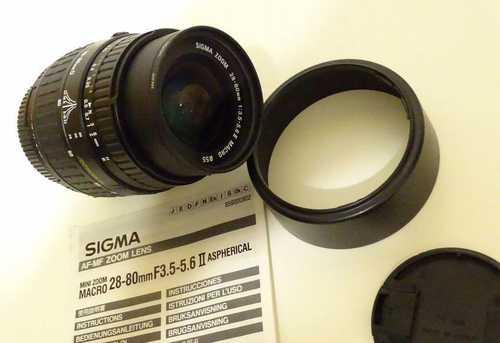 Объектив Sigma AF-MF 28-80mm f/3.5-5.6 Japan Nikon