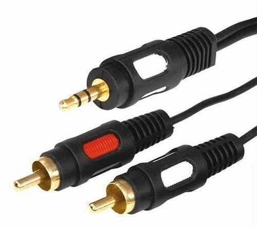 Шнур 3.5 Stereo Plug - 2RCA Plug 1.5М (gold) rexan