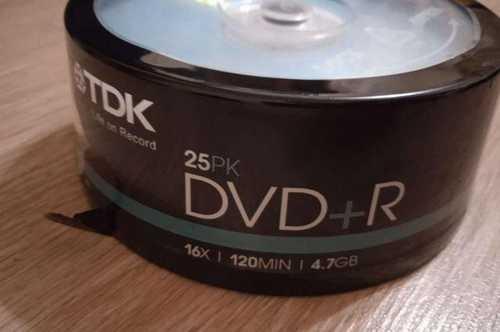 Диски DVD+R TDK, 25шт