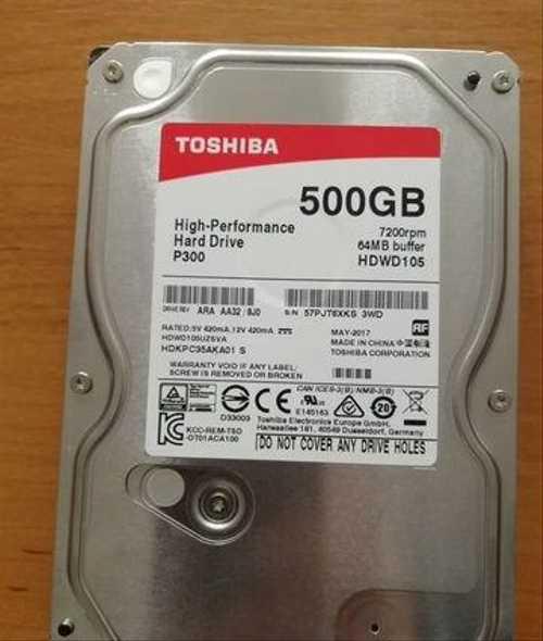 Жесткий диск Toshiba hdwd105 500Гб
