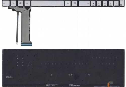 Клавиатура для ноутбука Asus N551 серая с подсветк