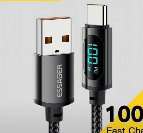 Кабель зарядный 100Вт 7А 2m USB Type-C Essager