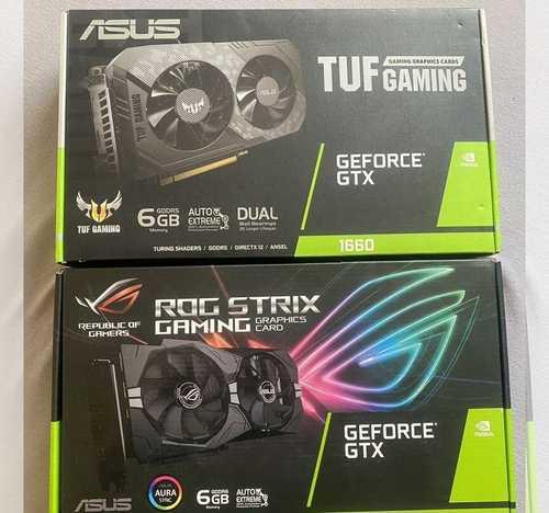 Видеокарты Asus GTX 1660 Rog Strix и TUF Gaming