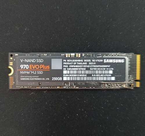 SSD-накопитель M.2 NVMe Samsung 970 EVO Plus 250Gb