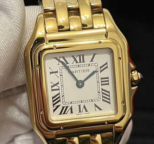 Часы cartier panthere 27 мм большие желтое золото