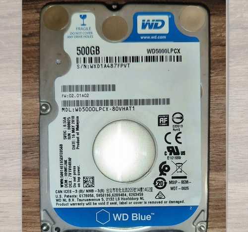 Жесткий диск WD 500 Гб WD500lpcx 2,5"