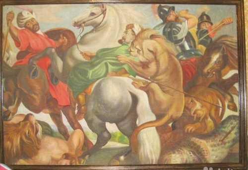Картина Охота на львов Рубенса,копия