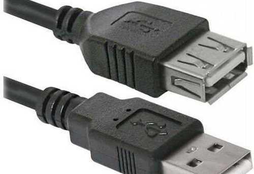 Кабель-удлинитель USB 2.0, 1 м, defender, M-F