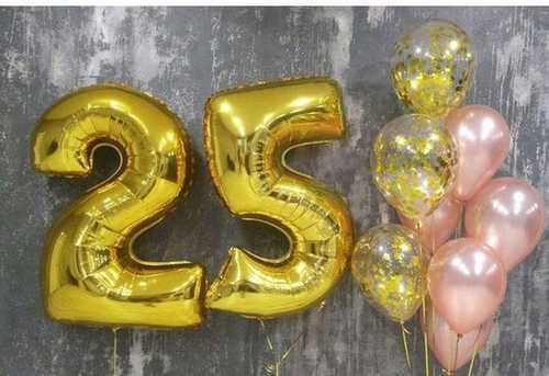 Набор гелиевых шаров на день рождения с цифрами
