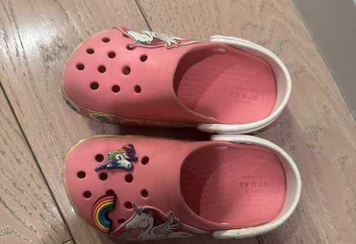 Кроксы crocs c10 с единорогом