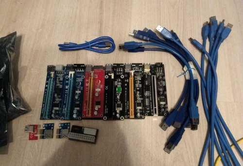 Райзер pci-e, синхронизатор, USB провода