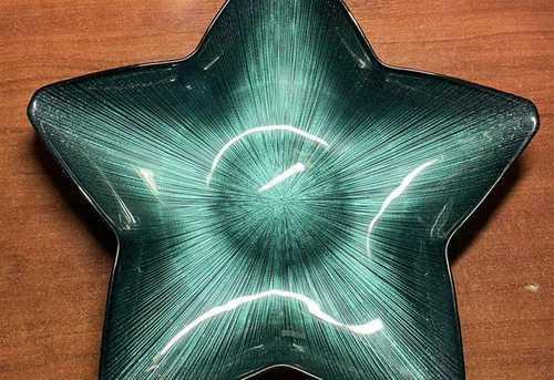 Новогодняя тарелка зеленая звезда Kuchenland
