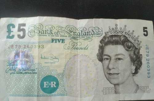 Банкнота Великобритания 5 фунтов 2002 Елизавета II