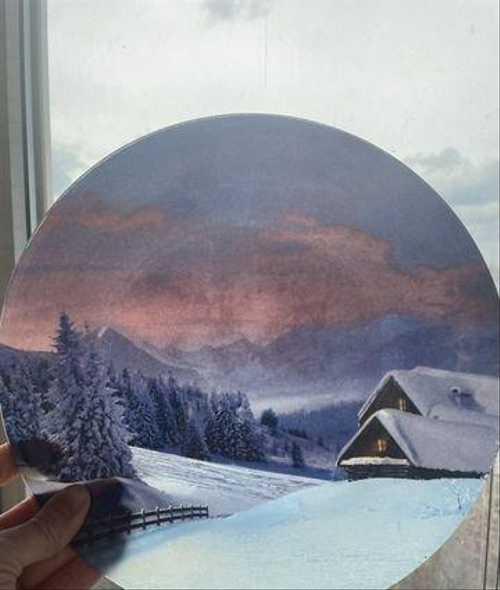 Тарелка декоративная Зимний пейзаж