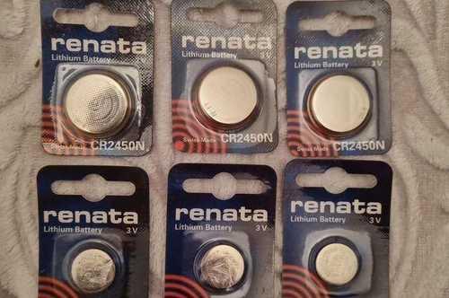 Литиевые батарейки Renata CR2450 + CR1616