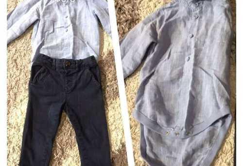 Рубашка -боди и брюки для мальчика разменр 86
