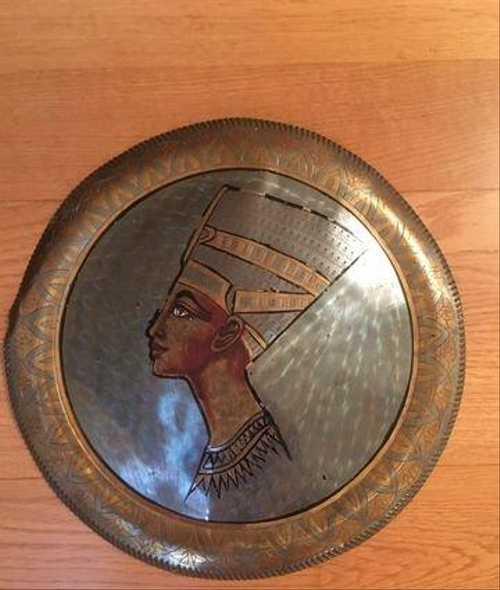 Настенная тарелка нефертити Египет металл