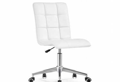 Офисное кресло Квадро экокожа белая - хром
