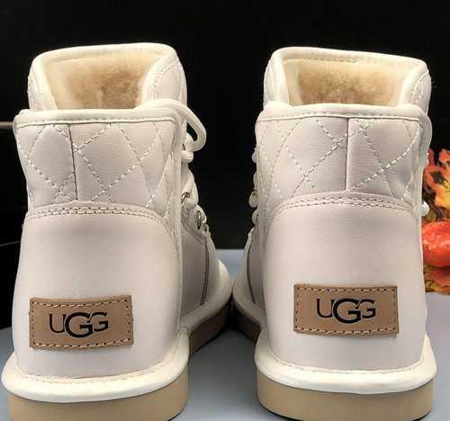 Угги кожа Ugg Lodge Mini Leather White
