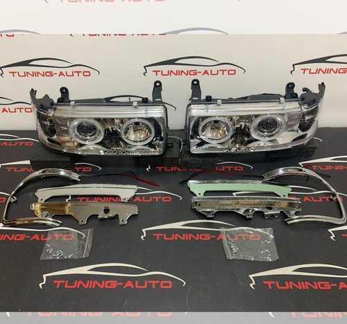 Фара Toyota land Cruiser 80 90-98 chrome LED tuning R L светлые